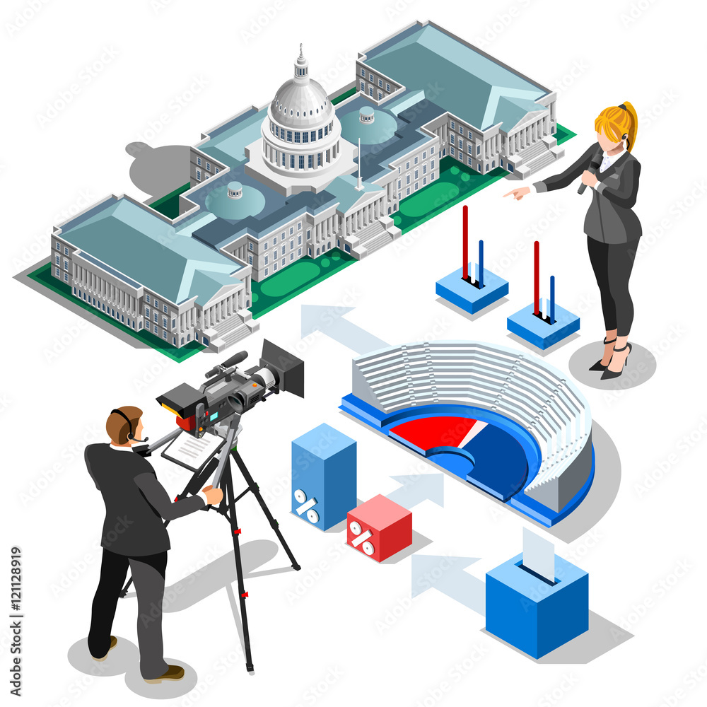 Usa Election Infographic Us Capitol Dome Parliament Congress and news ...
