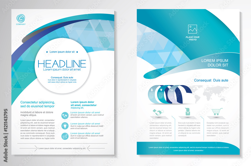 Vector Brochure Flyer design Layout template, size A4, Front page and ...