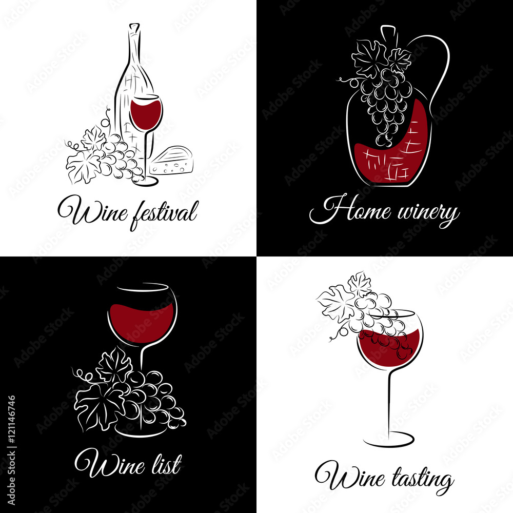 Template Design Wine List Label Logo Stock Vector (Royalty, 42% OFF