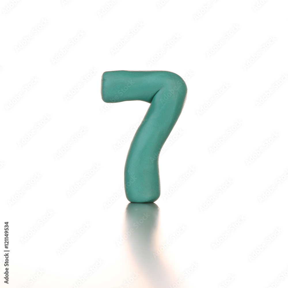number seven made from plasticine isolated green Stock Photo | Adobe Stock