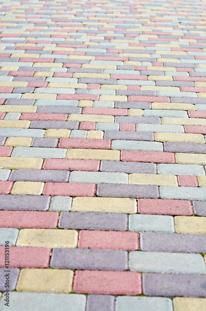 background from multi-colored paving pavers, at walking paths Stock ...