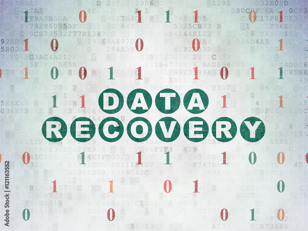 Information concept: Data Recovery on Digital Data Paper background ...
