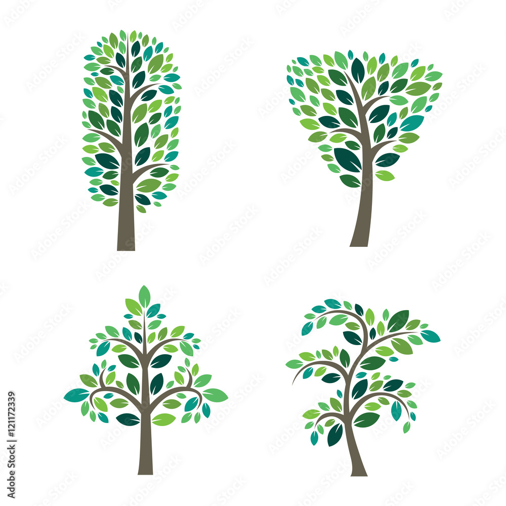 Stylized vector tree logo icon Stock Vector | Adobe Stock