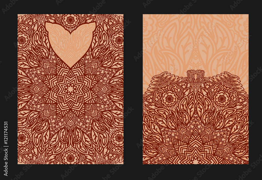 Ethnic template for design wedding invitations and greeting frames ...