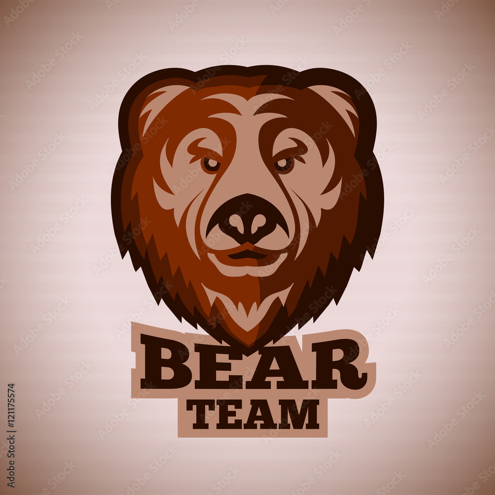 Vector graphic bear face template for logo, badge, sign etc Stock ...