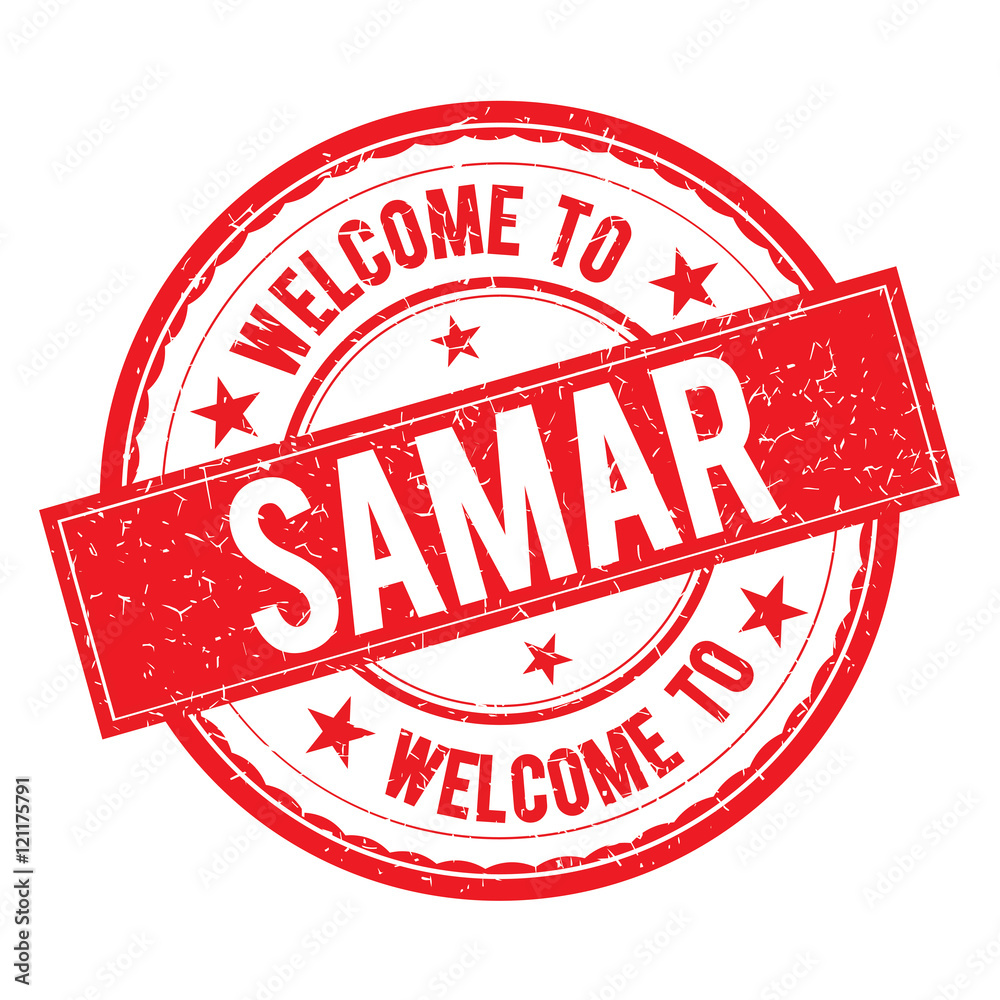 Welcome to SAMAR Stamp Sign Vector. Stock Vector | Adobe Stock