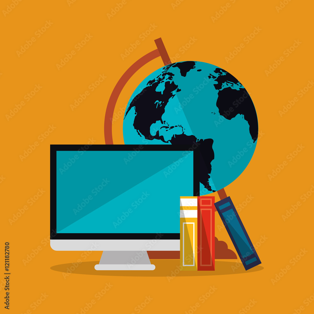 computer world icon Stock Vector | Adobe Stock