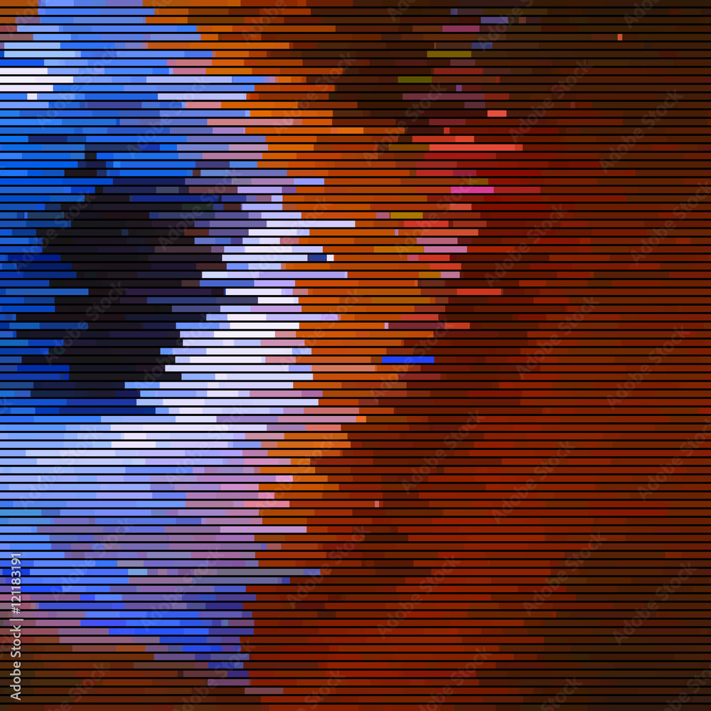 Glitch abstract background with distortion effect, random horizontal ...