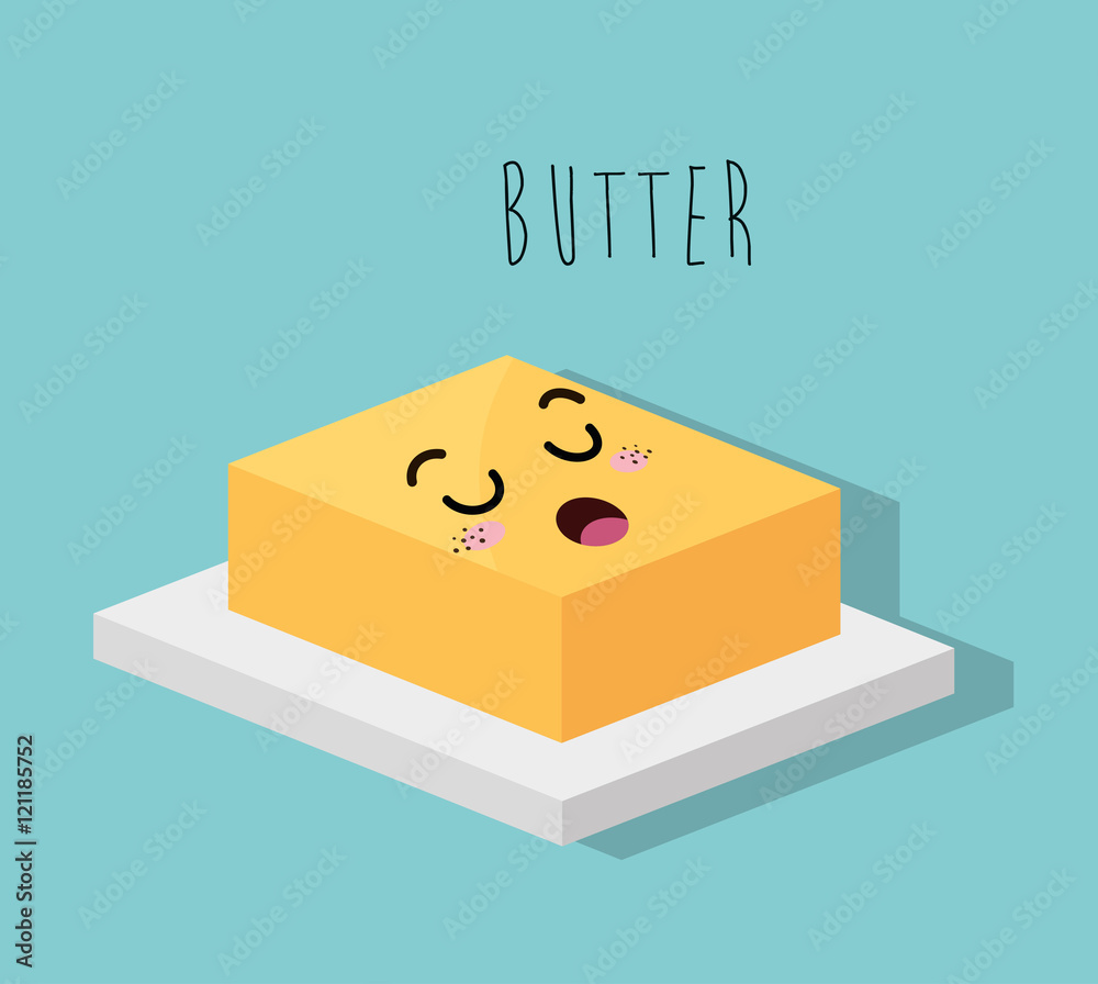 cartoon butter dessert design isolated vector illustration eps 10 Stock ...