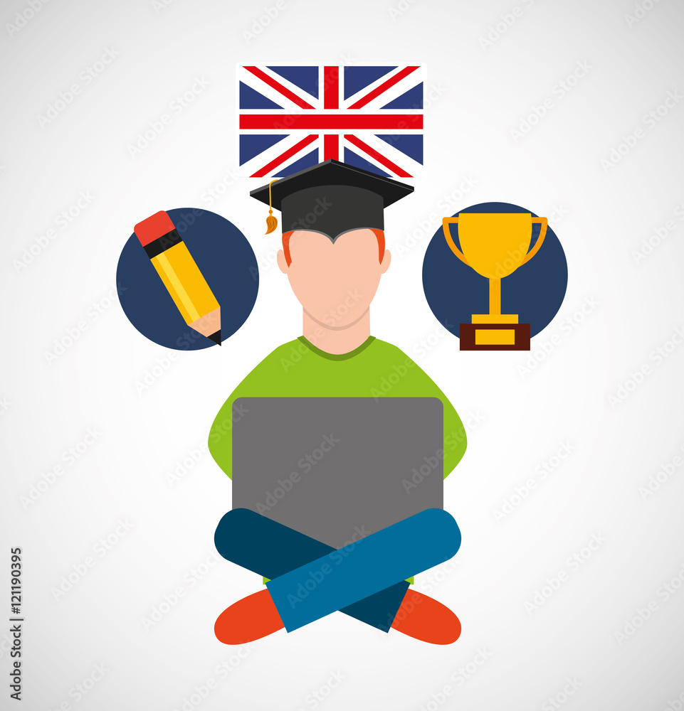 learn english online icon vector illustration design Stock Vector ...