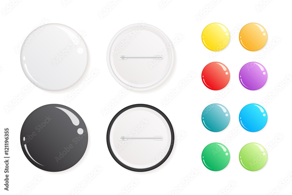 Blank badges. Realistic vector illustration EPS 10 isolated on white ...