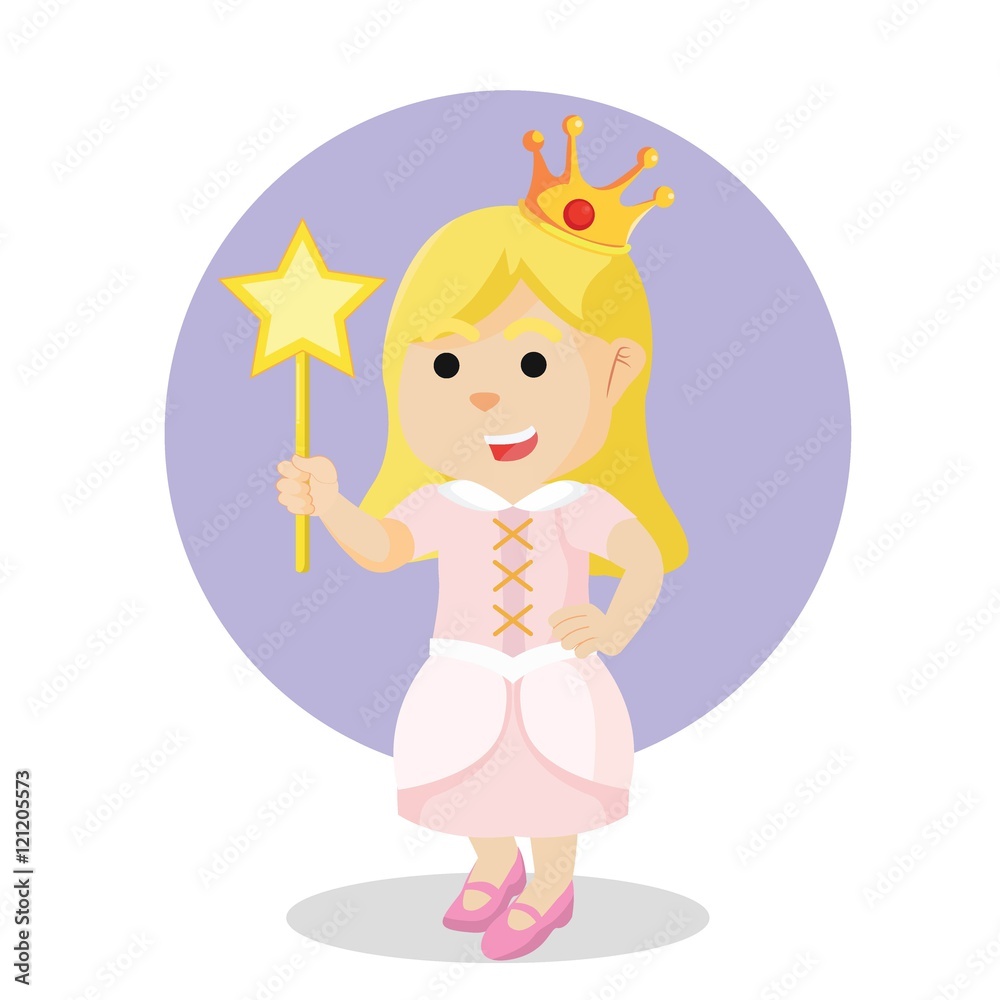 princess holding wand colorful Stock Vector | Adobe Stock