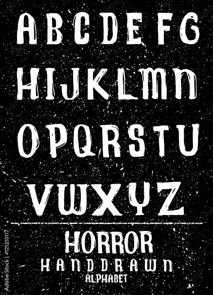 Vector alphabet. Hand drawn letters. Letters of the alphabet wri Stock ...