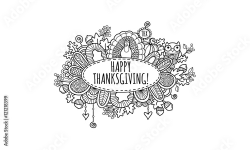 Happy Thanksgiving Clip Art Black And White