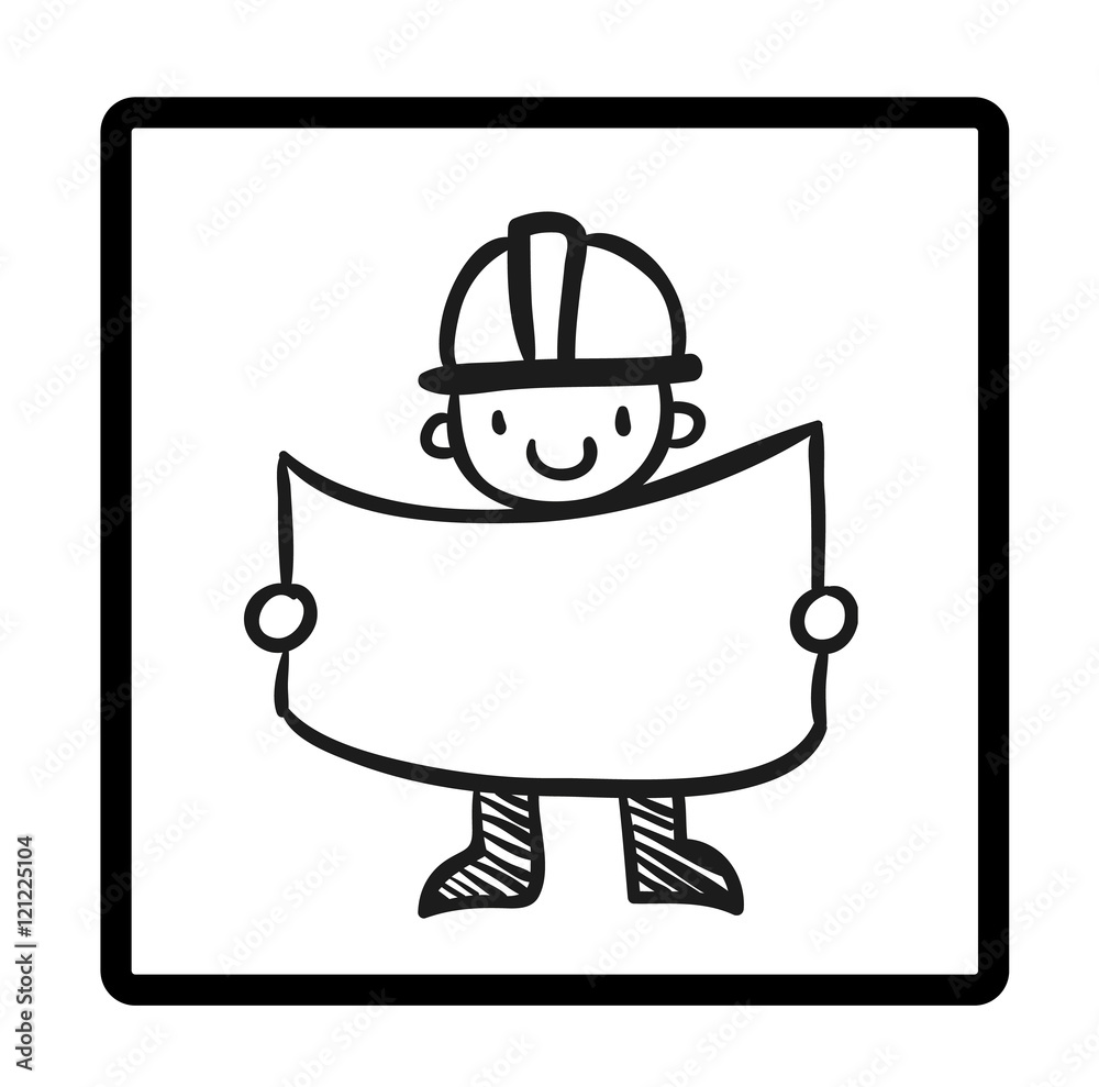 Baumeister / Icon / Plan Stock-Vektorgrafik | Adobe Stock