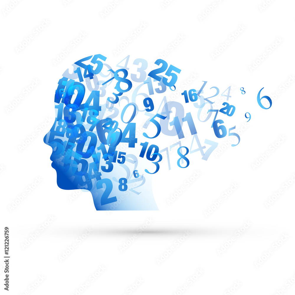 testa, numeri, matematica, contare, cifre Stock Vector | Adobe Stock