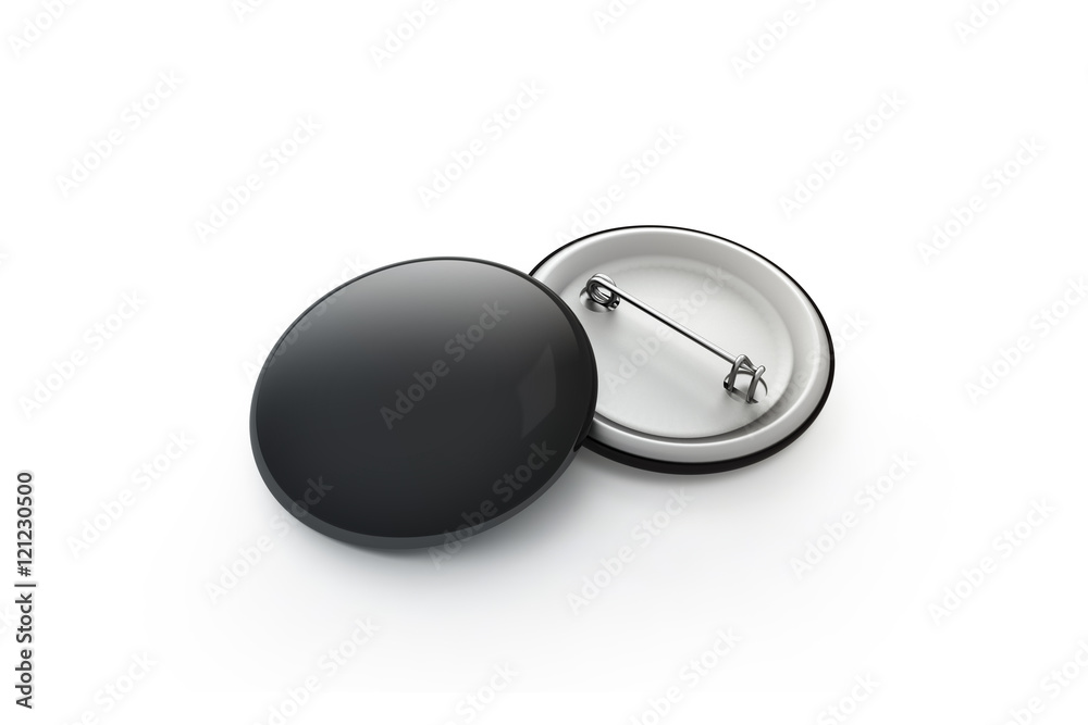 Blank black button badge stack mockup, isolated, clipping path, 3d ...