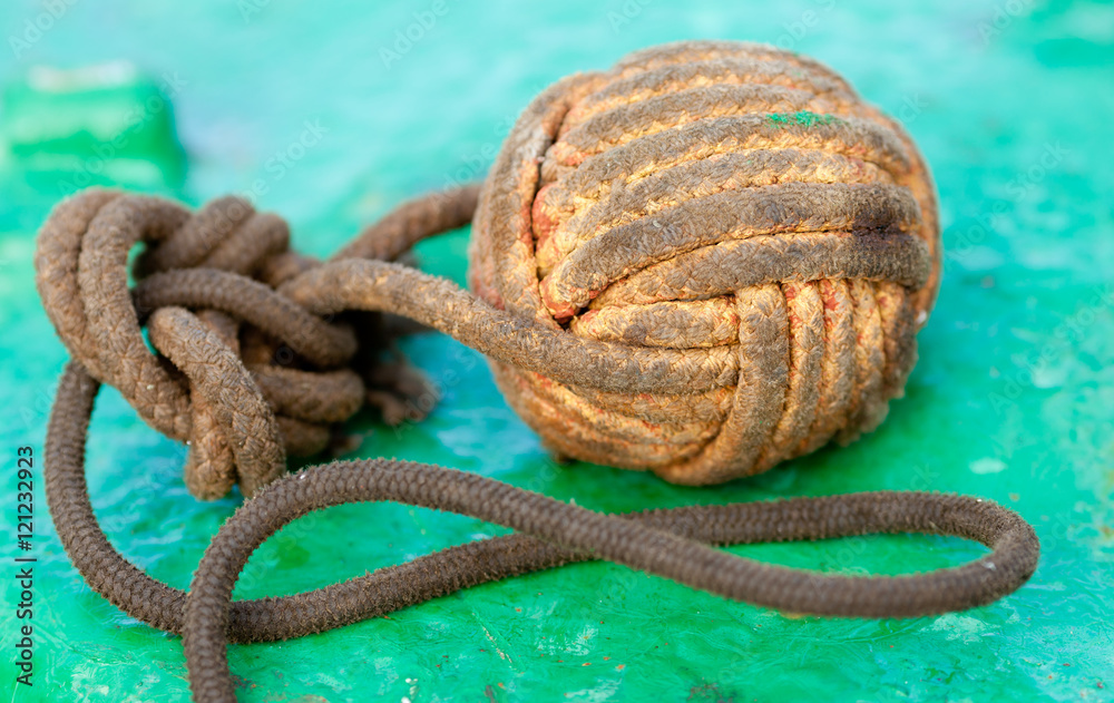 Wicker ball (Monkey fist) for throwing a thin rope Stock Photo | Adobe ...