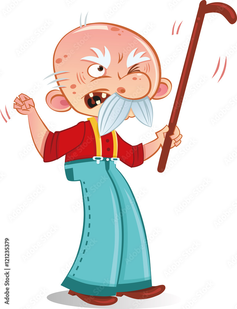 Grumpy Old Man Stock Vector | Adobe Stock