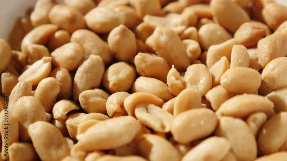 Snack groundnut in a bowl food background slow tilting 4K 2160p UltraHD ...