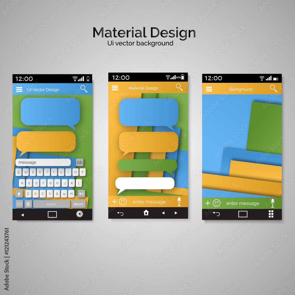 Vector illustration of Abstract user interface templates of overlaps ...