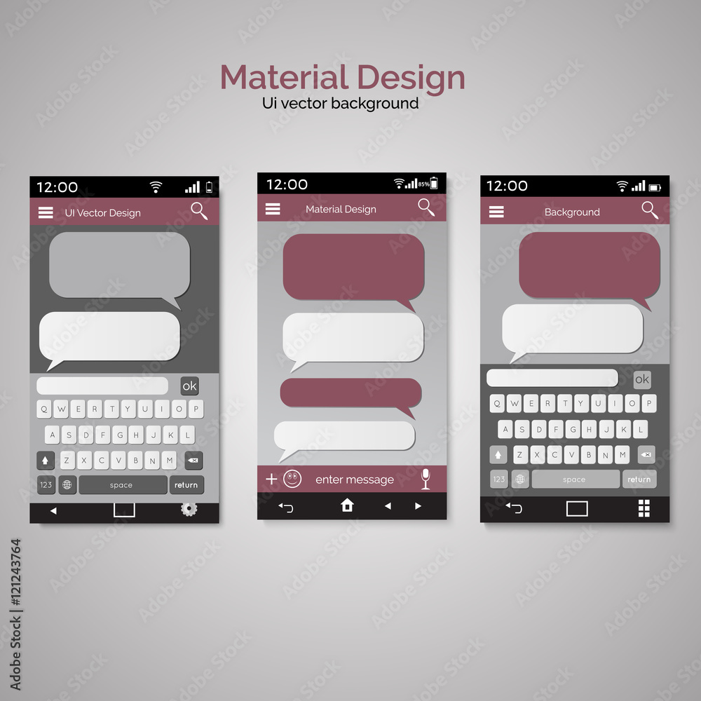 Vector illustration of Abstract user interface templates of overlaps ...