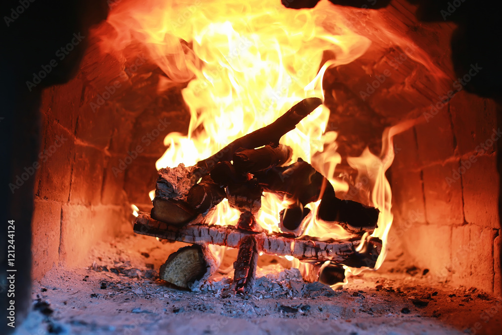 flame fire in the oven Stock Photo | Adobe Stock