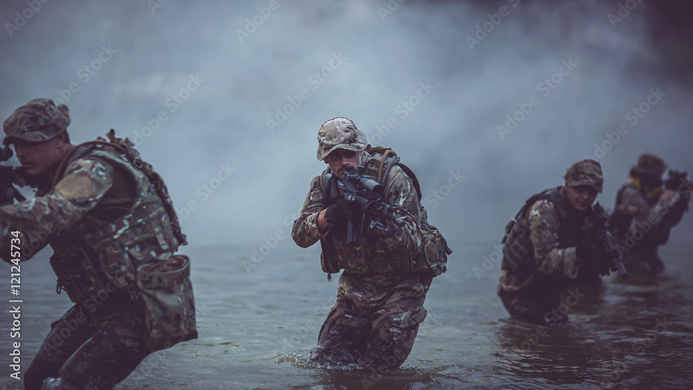 special forces soldiers with weapon take part in military maneuv Stock ...