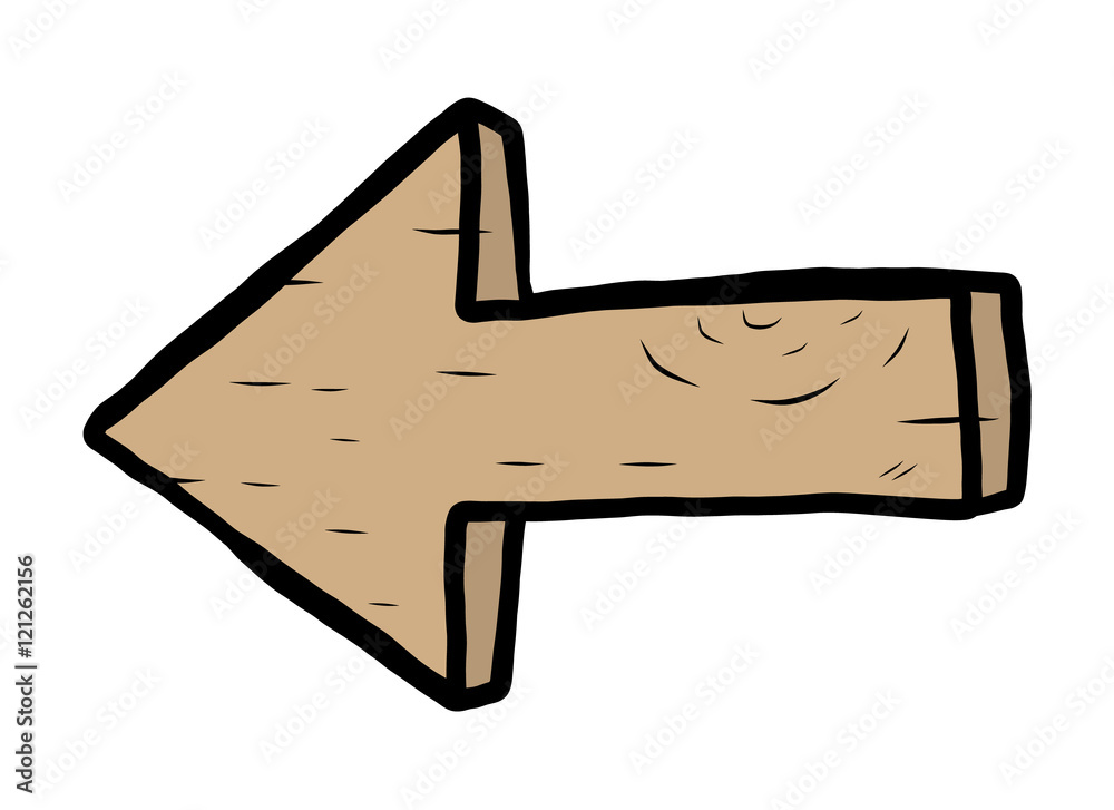 wooden arrow / cartoon vector and illustration, hand drawn style ...