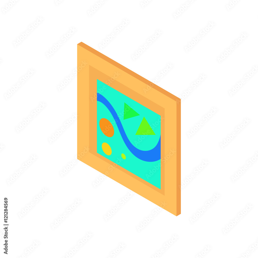 Picture in museum icon in cartoon style isolated on white background ...