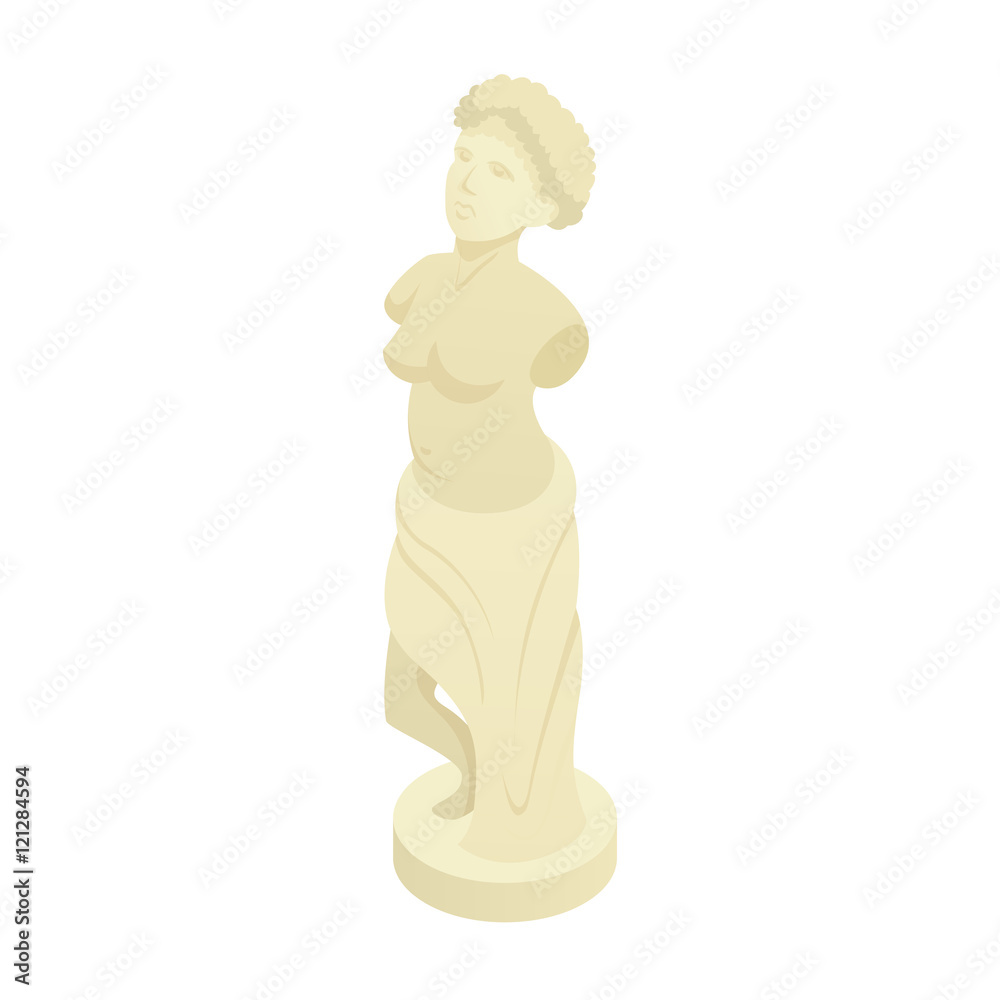Ancient Greek statue icon in cartoon style isolated on white background ...