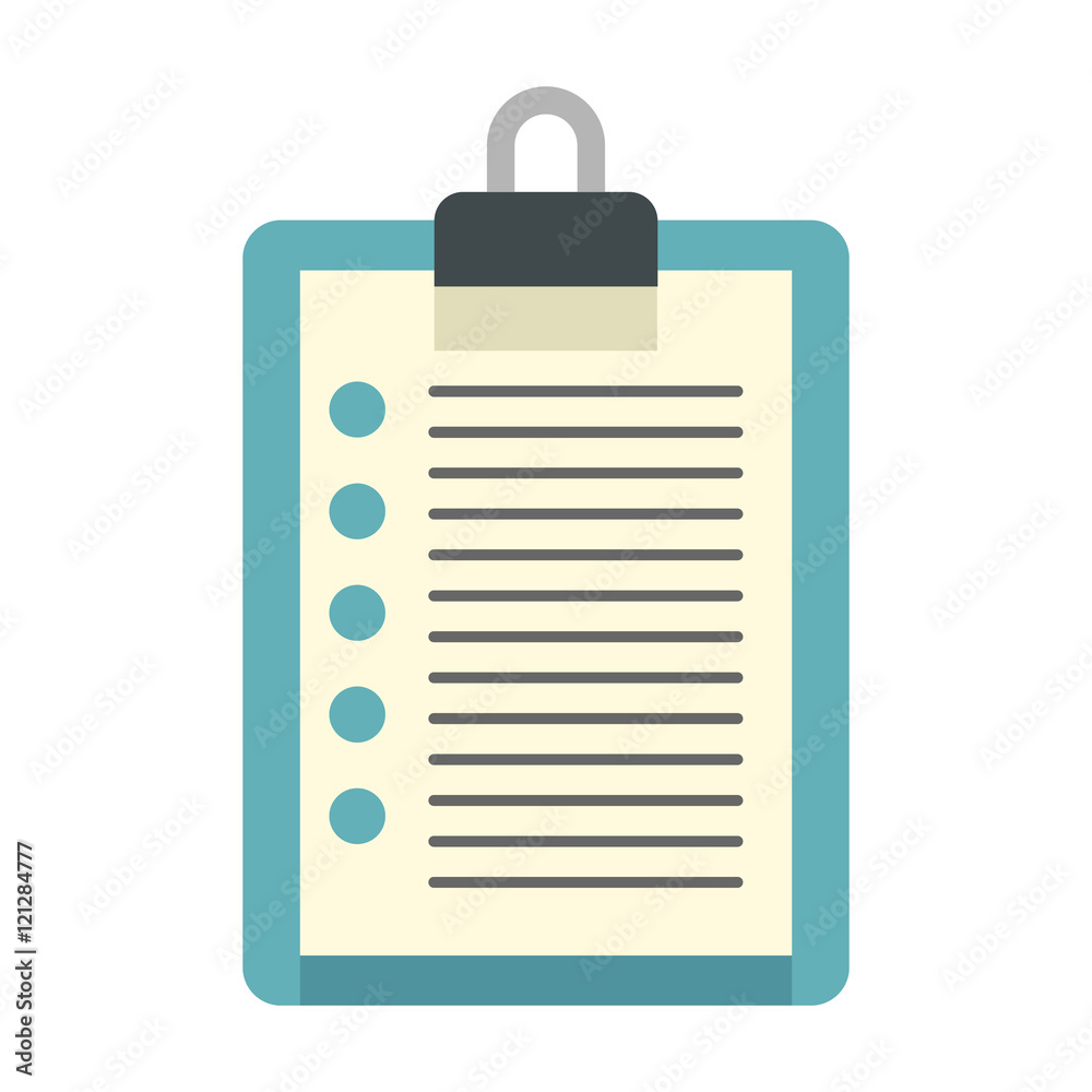 Document plan icon in flat style isolated on white background ...
