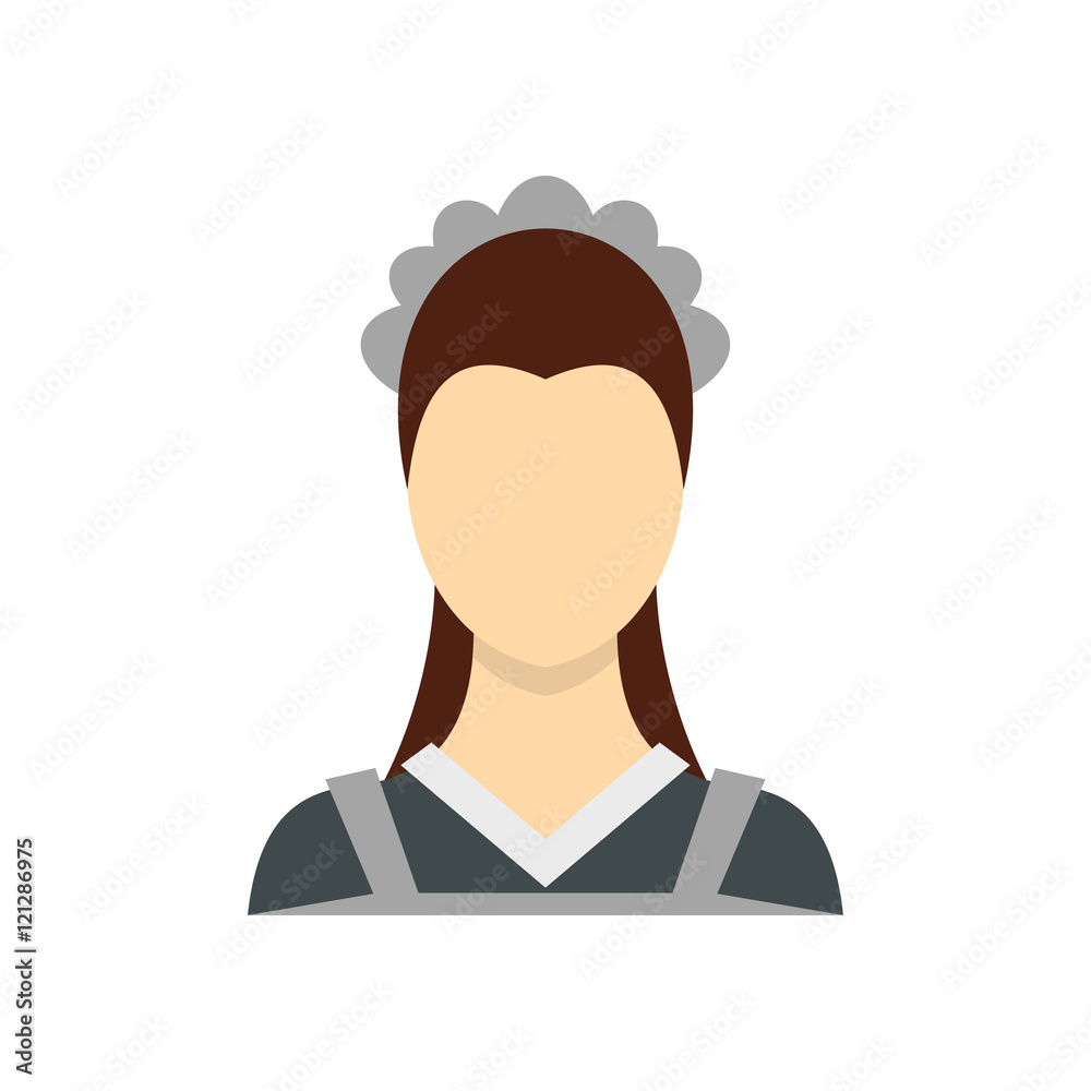 Maid icon in flat style isolated on white background. People symbol ...