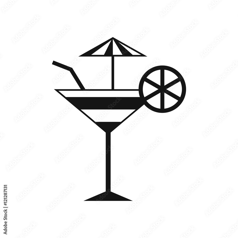Fruit cocktail icon in simple style isolated on white background ...