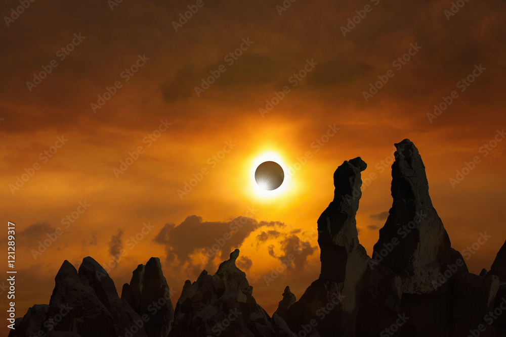 Total solar eclipse Stock Photo | Adobe Stock
