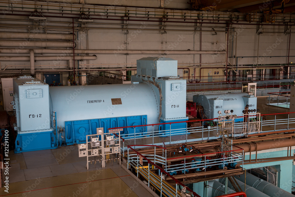 Turbo generator of nuclear power plant with water and hydrogen cooling ...