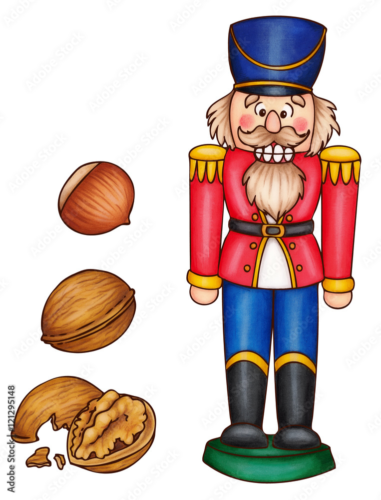 Weihnachten, Nussknacker, Nüsse Stock-Illustration | Adobe Stock