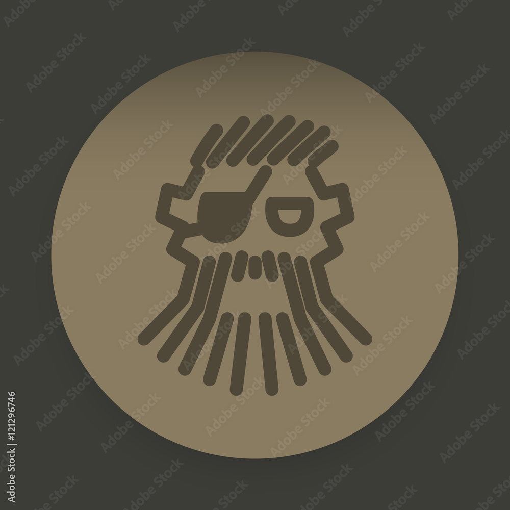 logo abstract pirate face on the background of a brown circle Stock ...