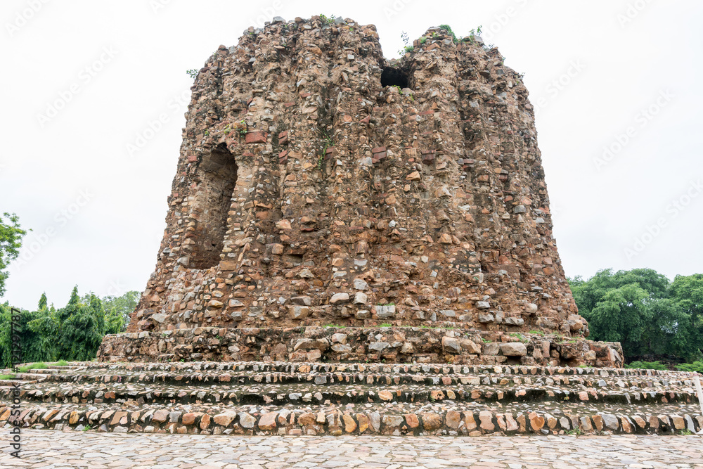 Stone fortress of Qutub Complex. Qutub Complex in Delhi, is a UNESCO ...