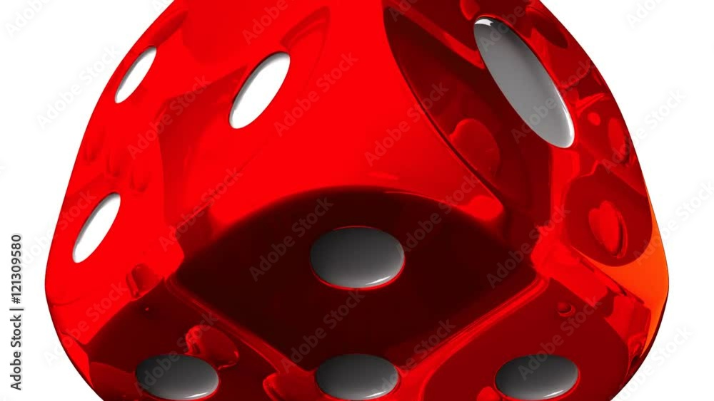 Red Dice On White Background. Loop able 3DCG render Animation. Stock ...