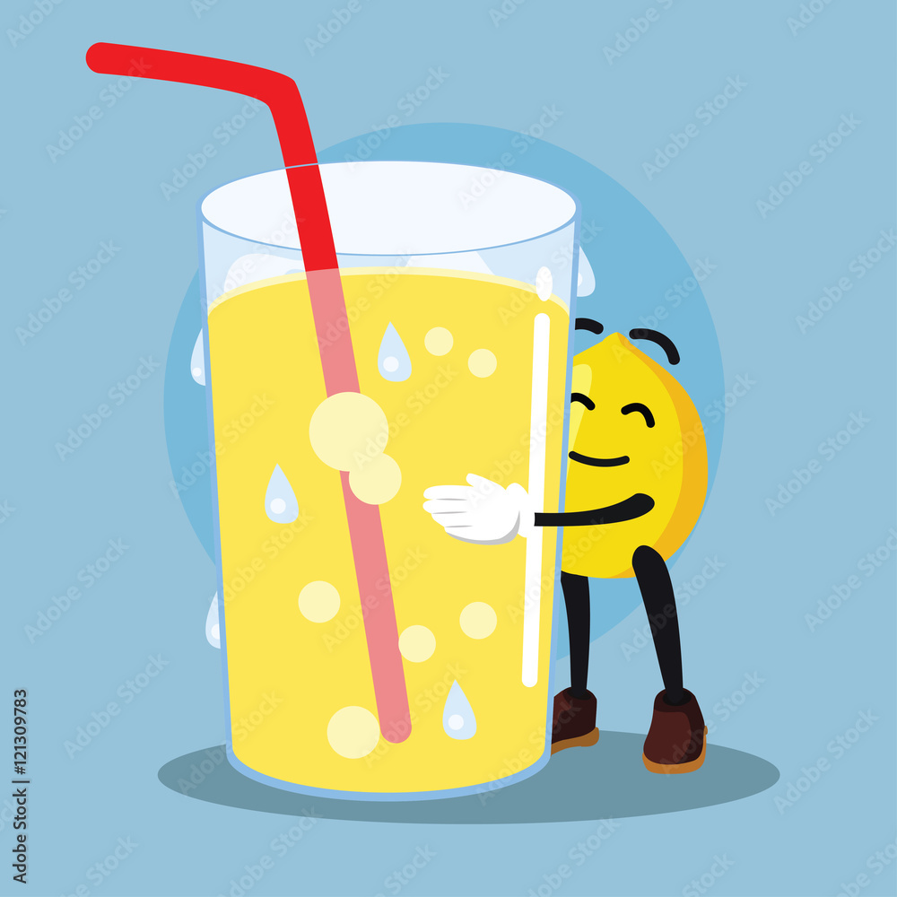 lemon man loves lemonade Stock Vector | Adobe Stock