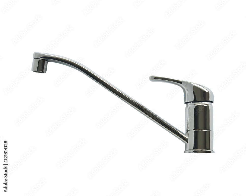 Water basin mixer isolated on white background Stock Photo | Adobe Stock