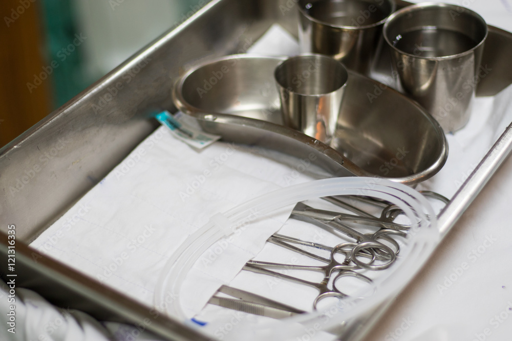 Equipment for percutaneous tranluminal coronary angioplasty Stock Photo ...