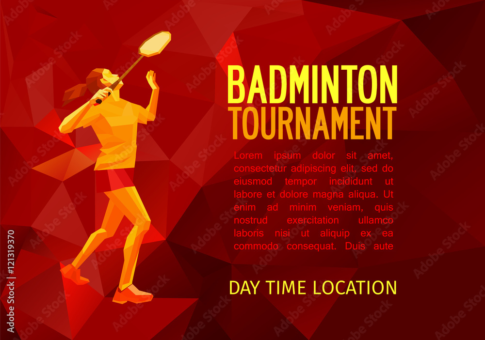 Professional badminton player banner template Stock Vector | Adobe Stock