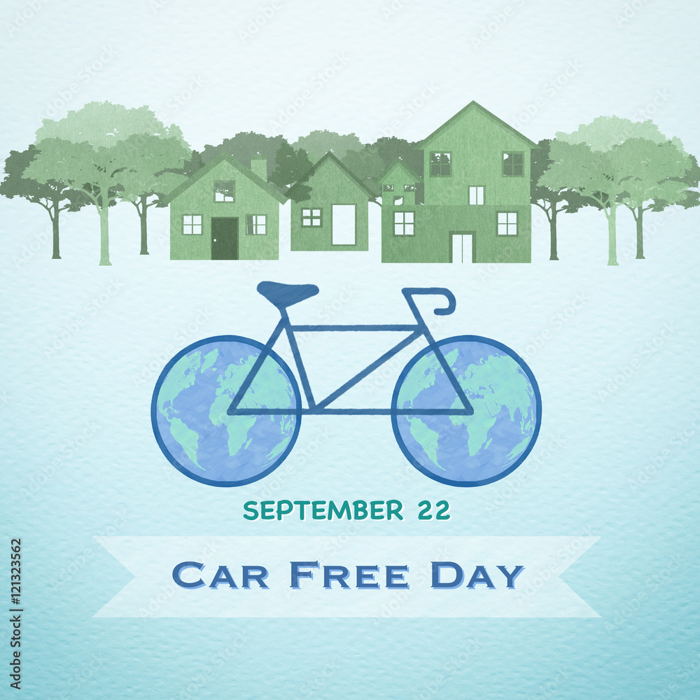 World Car free day on September 22 campaign with illustration of ...