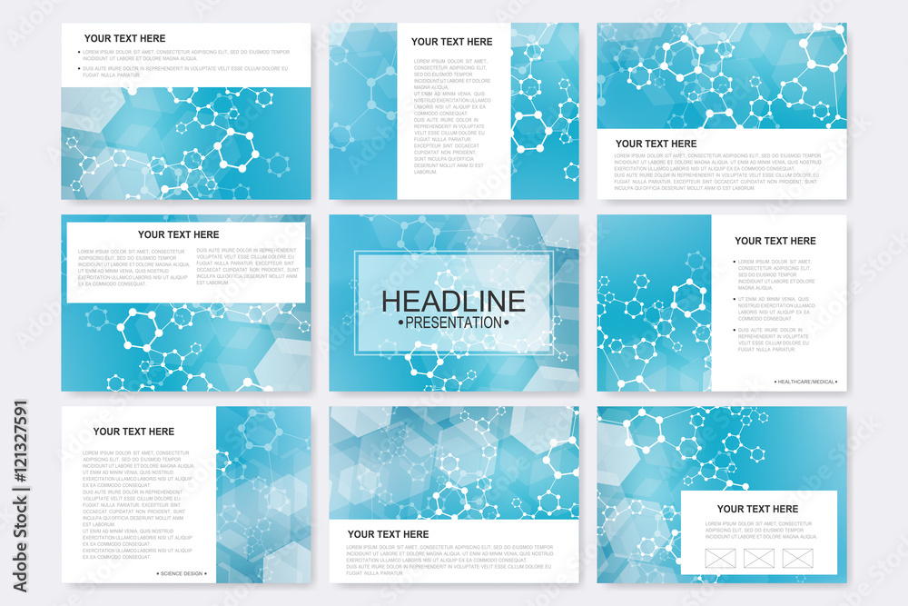 Big set of vector templates for presentation slides. Modern graphic ...