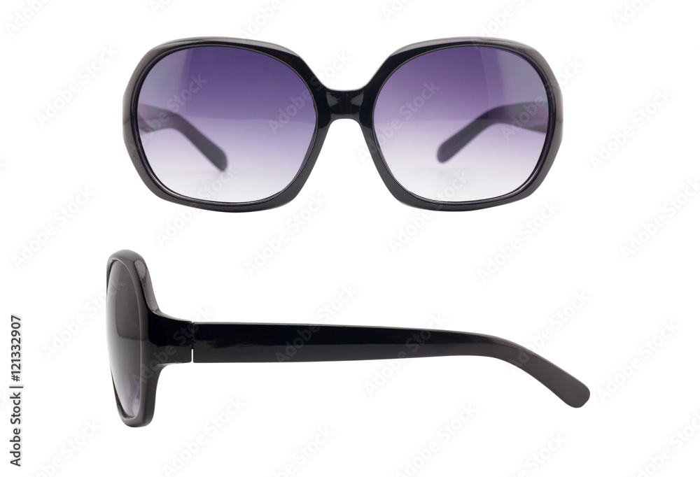 front and side view of sunglasses isolated on white background Stock ...