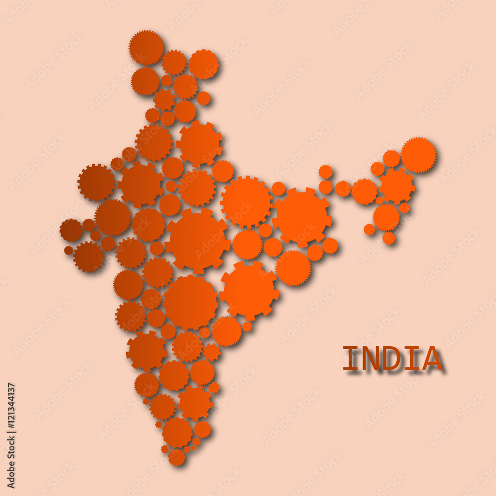 Abstract map of India Stock Illustration | Adobe Stock