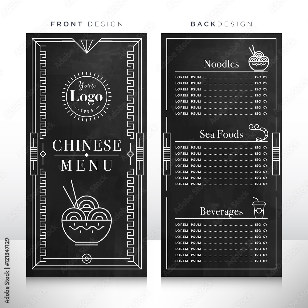 Chinese Food Menu Design Template Stock Vector | Adobe Stock