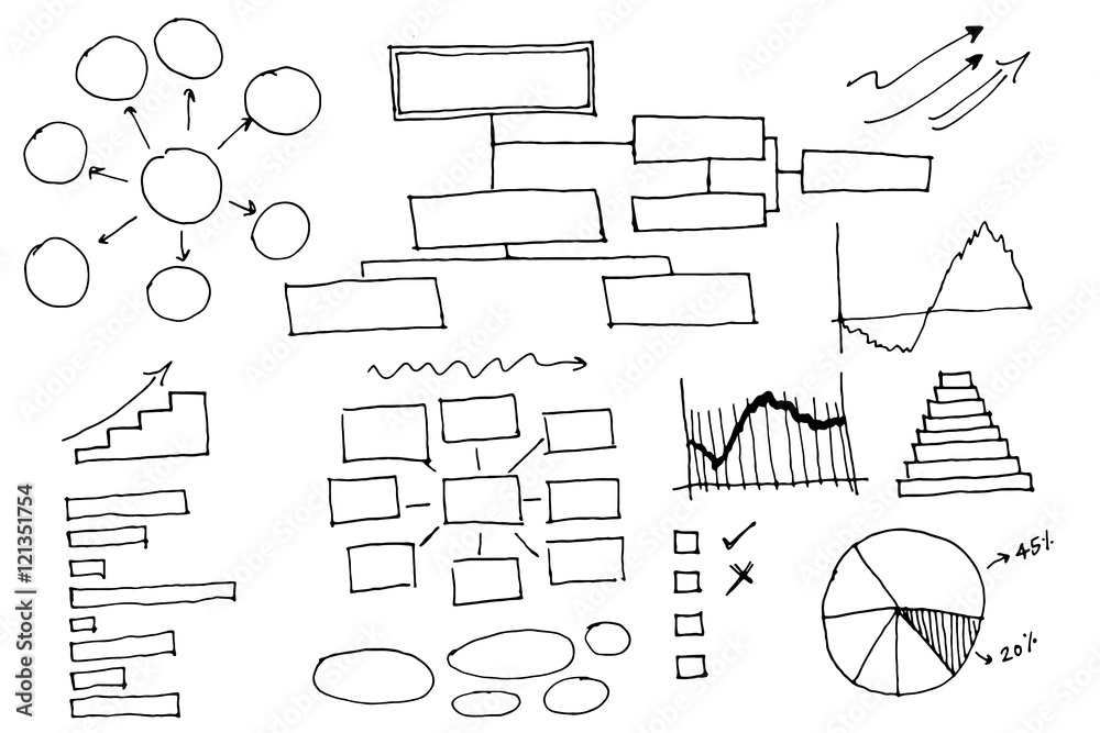 infographics elements sketching vector illustration Stock Vector ...